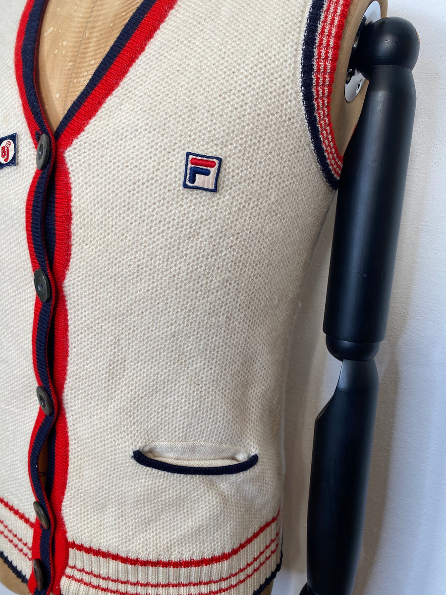 1980 Fila Björn Borg vest Creme – Bluehorse.clothing