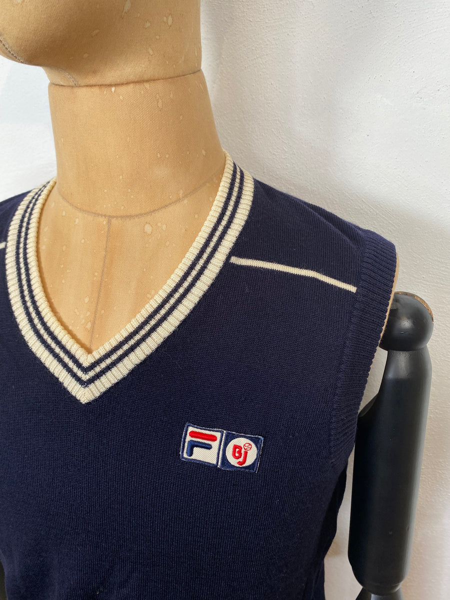 1980s Fila Björn Borg vest blue – Bluehorse.clothing